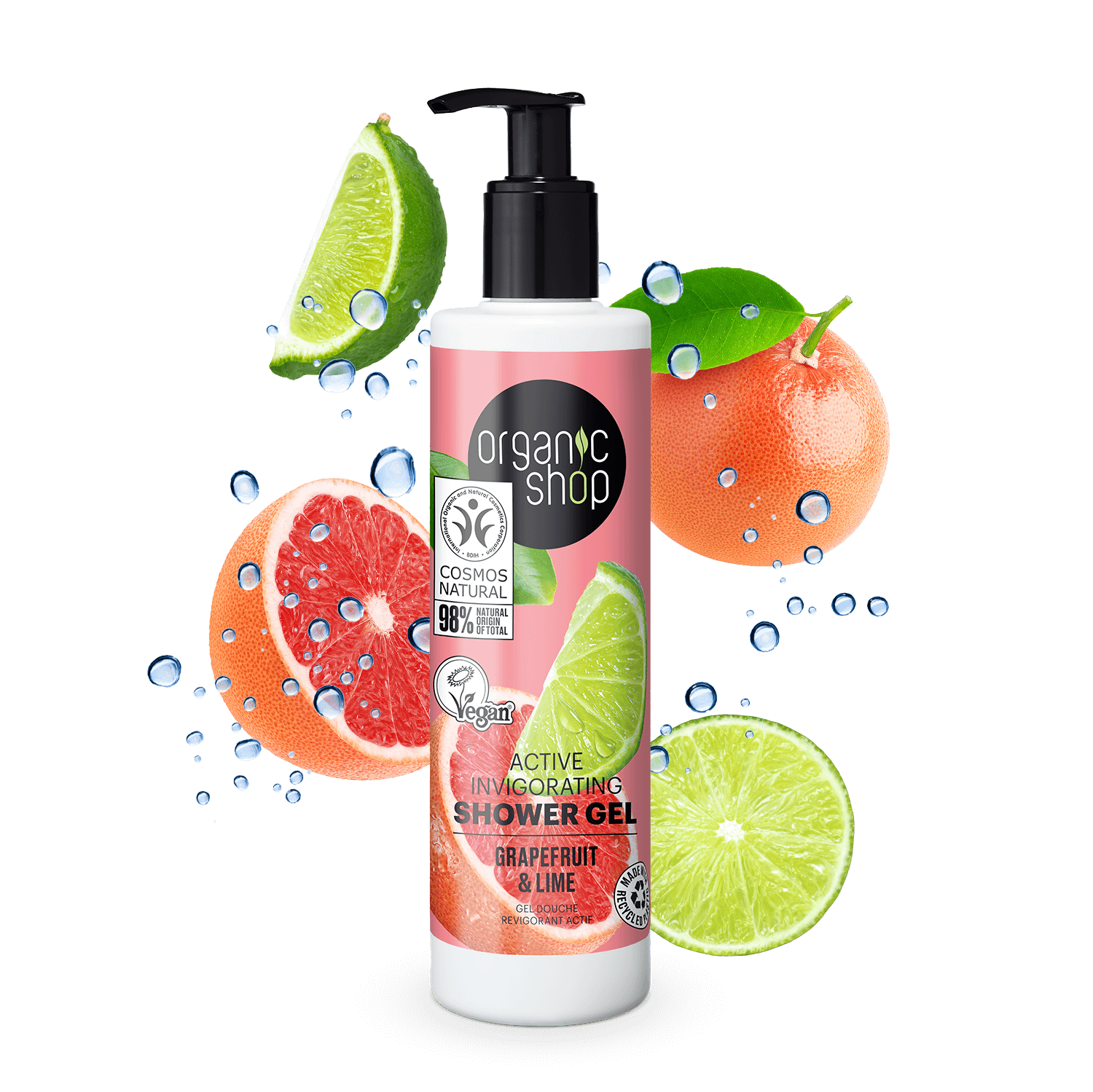 Active Invigorating Shower Gel Grapefruit & Lime – Organic Shop