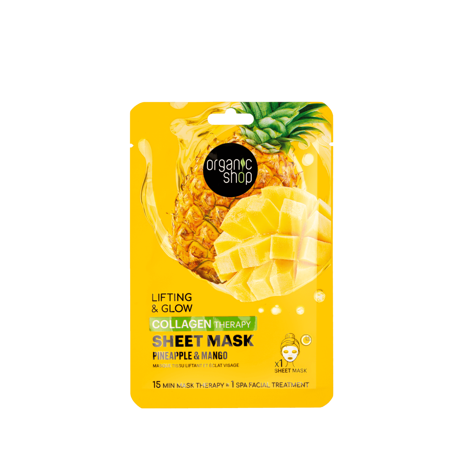 Collagen Therapy Sheet Mask. Pineapple & Mango – Organic Shop
