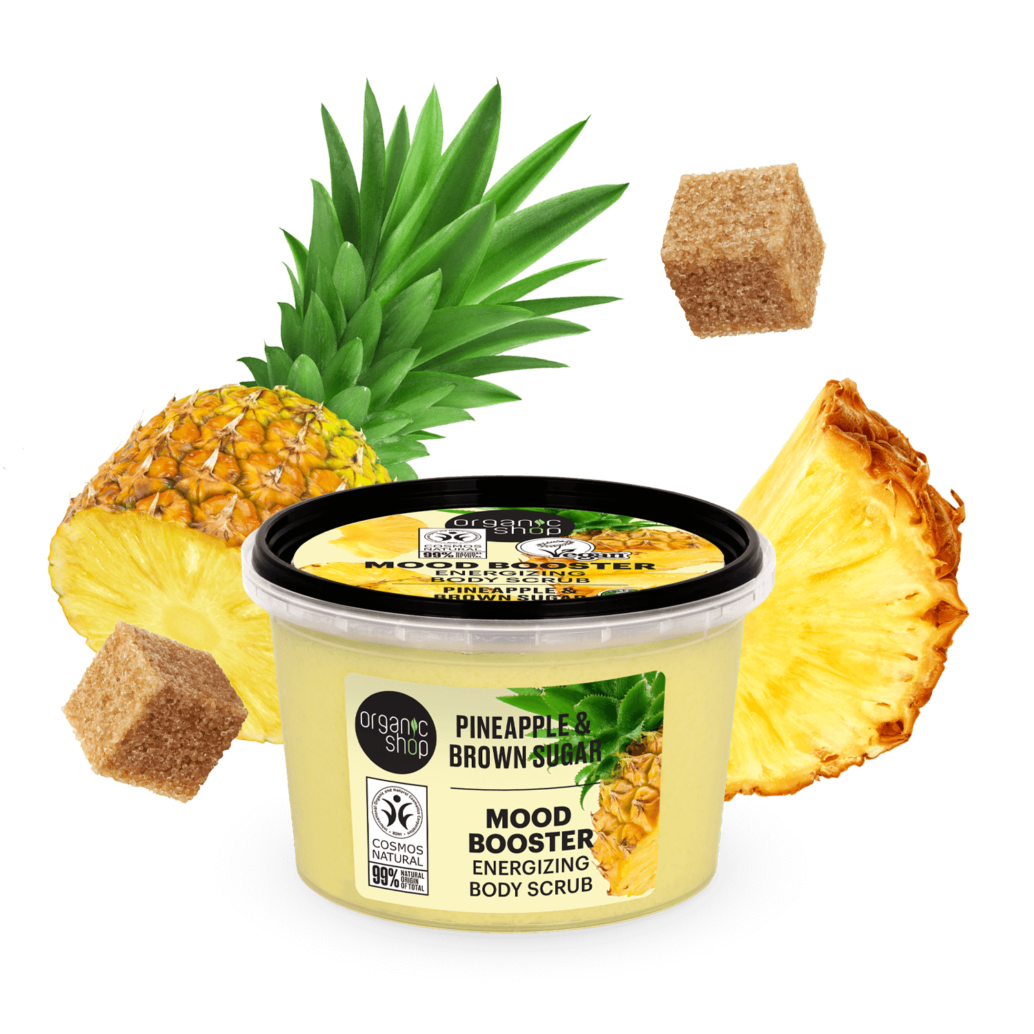 Mood Booster Energizing Body Scrub. Pineapple & Brown Sugar – Organic Shop