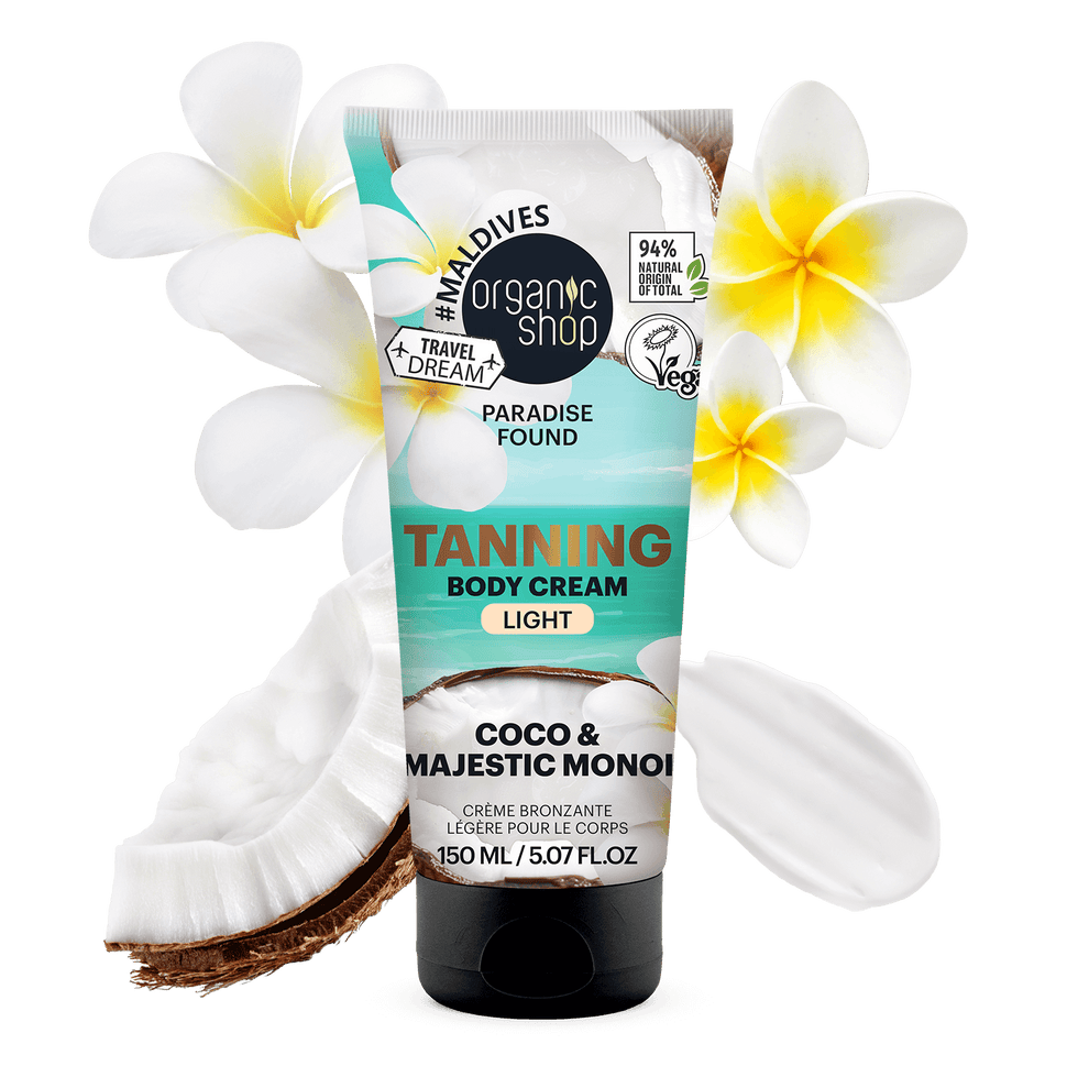 Tanning Body Cream Light. Coco & Majestic Monoi – Organic Shop